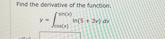 Solved Find the derivative of the function. | Chegg.com