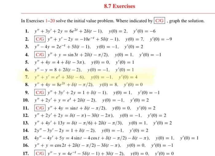 Solved In Exercises 1-20 solve the initial value problem. | Chegg.com