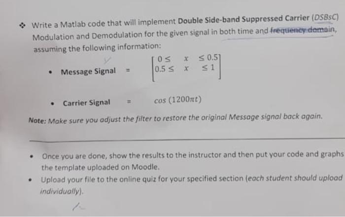 Solved Write A Matlab Code That Will Implement Double