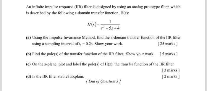 Solved (a)-(d)🙏🏻(a) Using the Impulse Invariance Method, | Chegg.com
