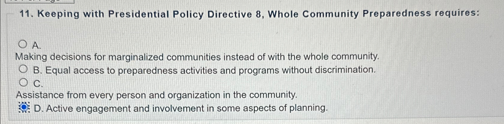 Solved Keeping with Presidential Policy Directive 8, ﻿Whole | Chegg.com