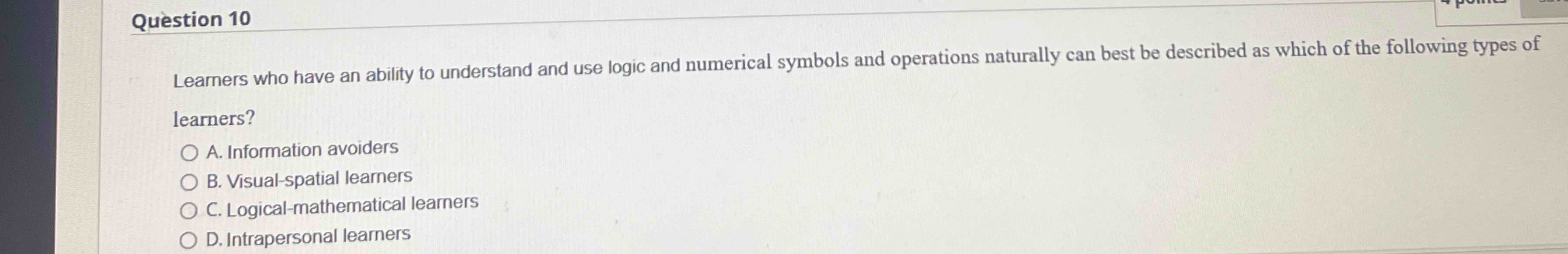 Solved Learners who have an ability to understand and use | Chegg.com