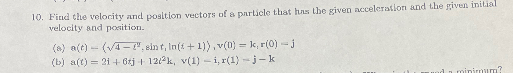 Solved Find the velocity and position vectors of a particle | Chegg.com