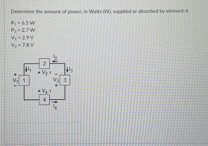 Solved Determine the amount of power, in Watts (W), supplied | Chegg.com