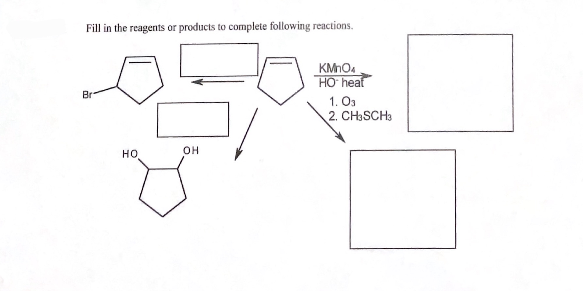 Solved Fill in the reagents or products to complete | Chegg.com
