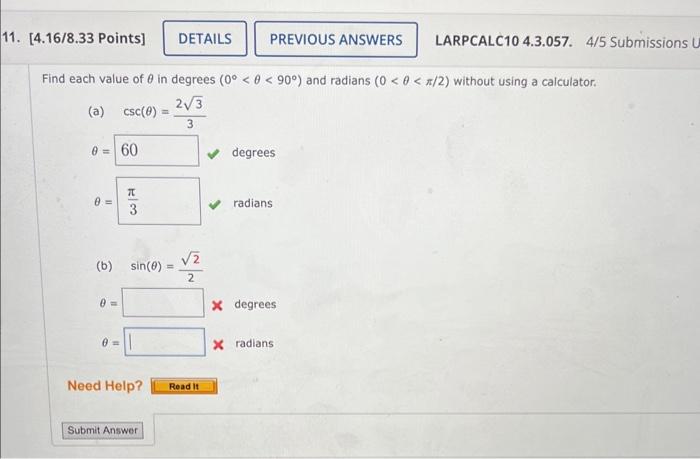 Solved Find each value of θ in degrees (0∘
