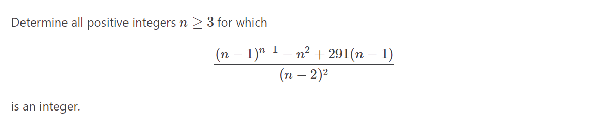 Solved Determine all positive integers n≥3 ﻿for | Chegg.com