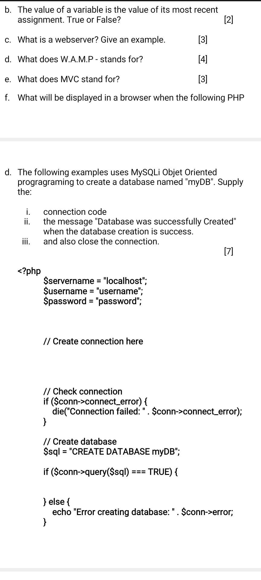 Solved a. What delimiters are used to surround PHP server | Chegg.com
