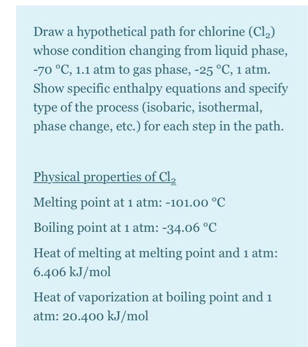 Solved Draw a hypothetical path for chlorine (Cl.) whose | Chegg.com