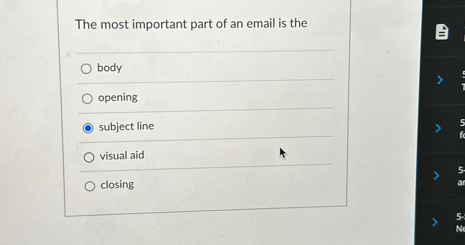 Solved The most important part of an email is | Chegg.com