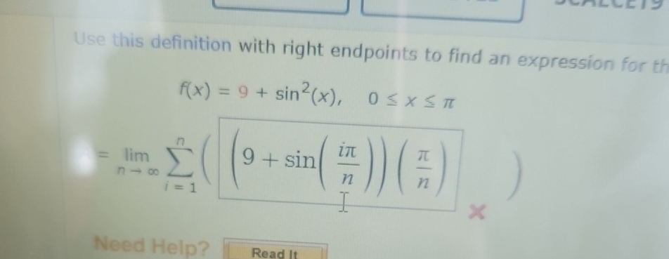 Solved Use this definition with right endpoints to find an | Chegg.com