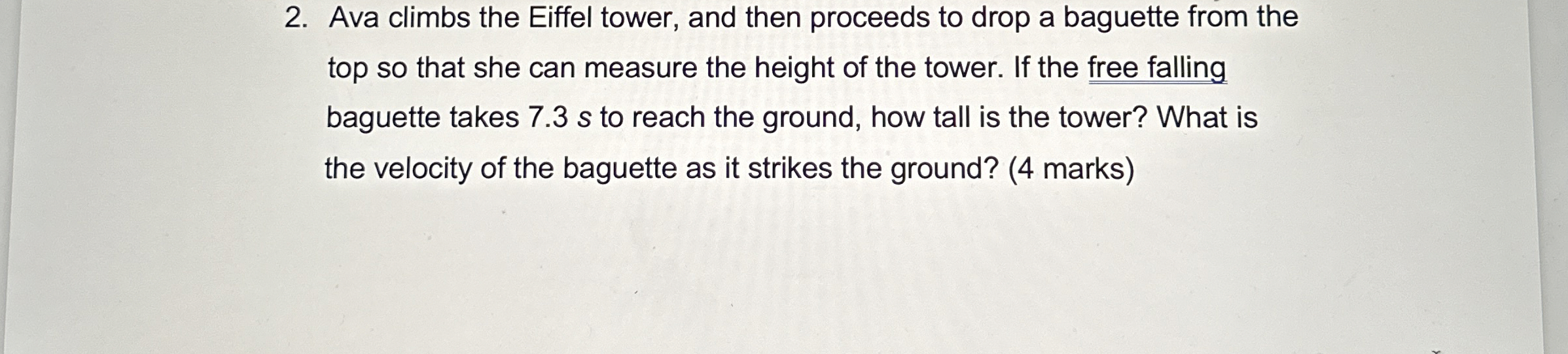 Solved Ava climbs the Eiffel tower, and then proceeds to | Chegg.com