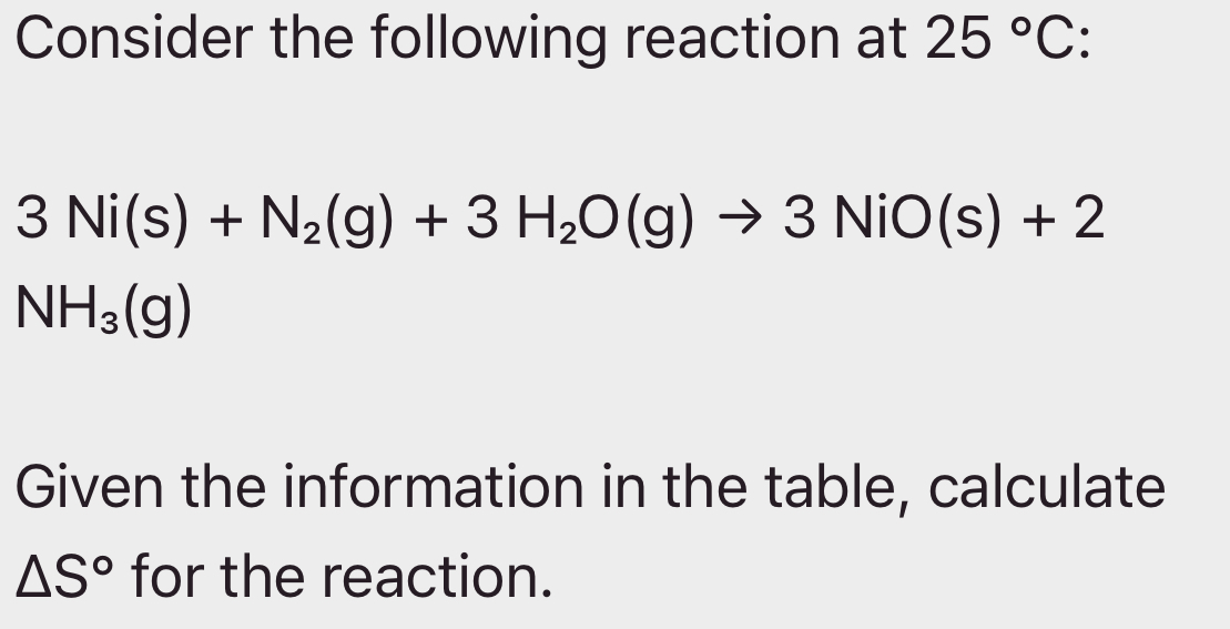 Solved Consider the following reaction at 25°C | Chegg.com