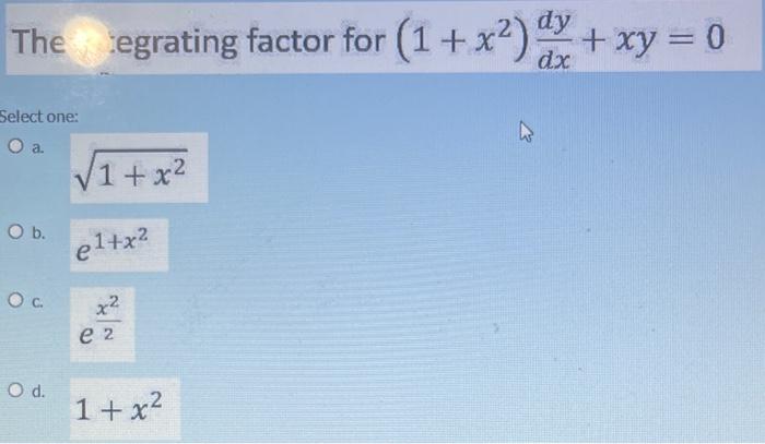 Solved The particular integral of the differential equation | Chegg.com