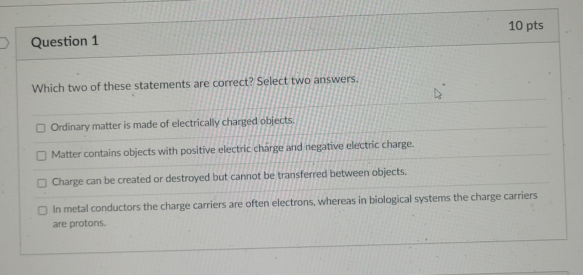Solved Which two of these statements are correct? Select two | Chegg.com