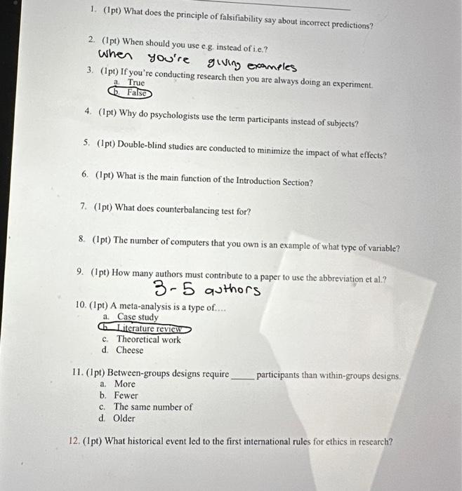 Solved 1. (1pt) What does the principle of falsifiability | Chegg.com