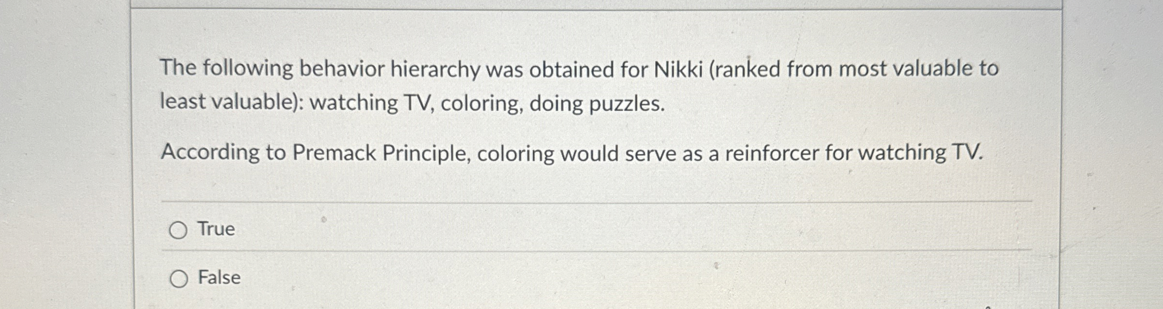 Solved The following behavior hierarchy was obtained for | Chegg.com