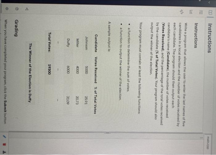 Solved Instructions Instructions Write a program that allows | Chegg.com