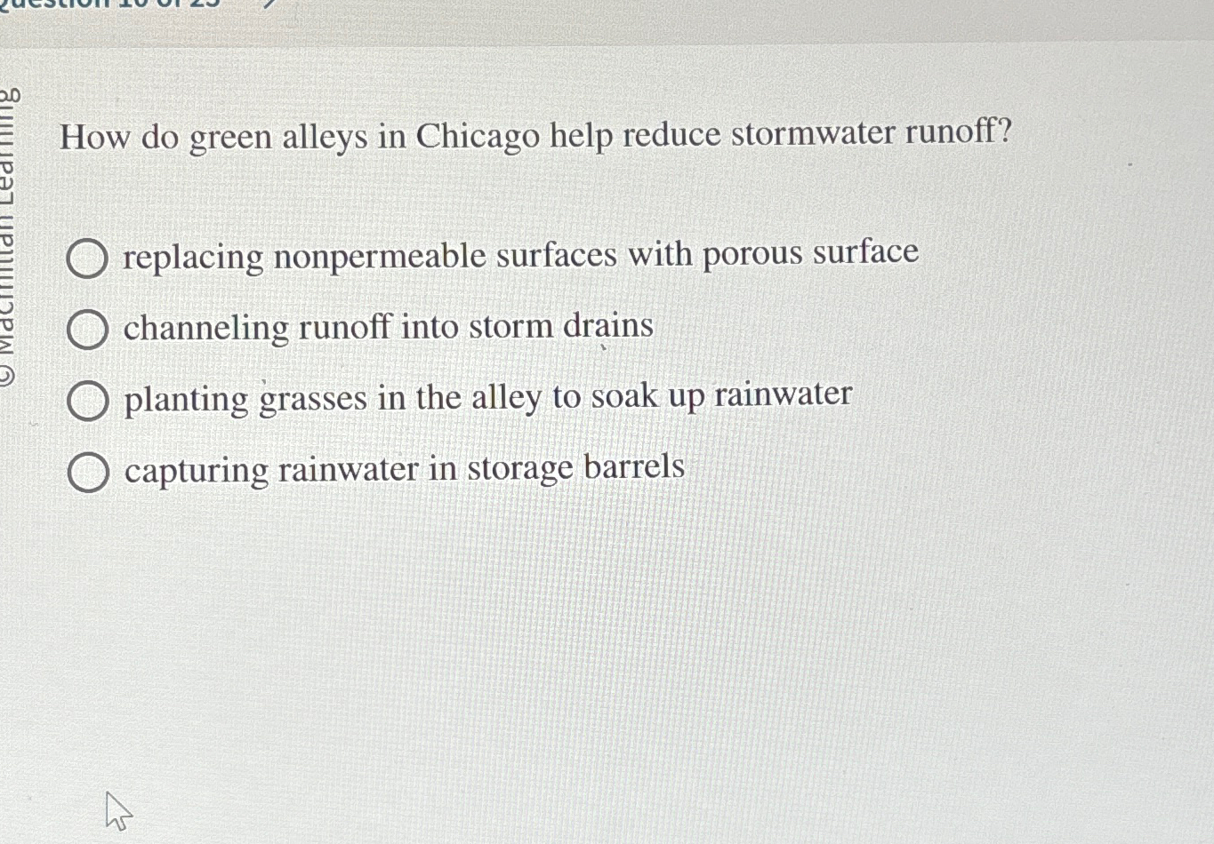 Solved How do green alleys in Chicago help reduce stormwater | Chegg.com