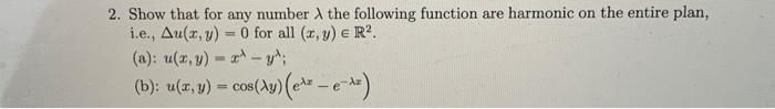 Solved 2. Show that for any number λ the following function | Chegg.com