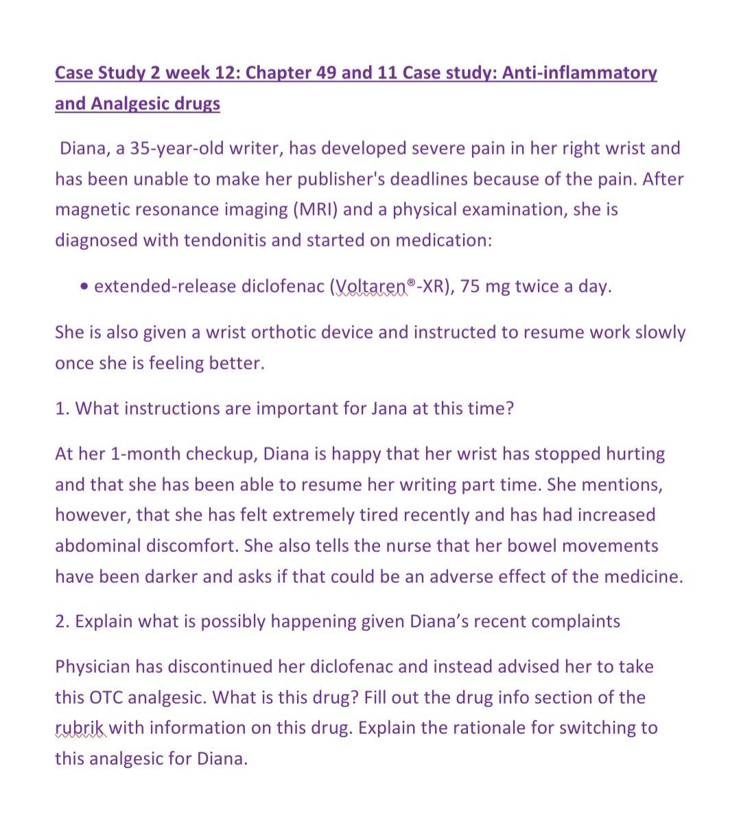 Solved Case Study 2 week 12: Chapter 49 and 11 Case study: | Chegg.com