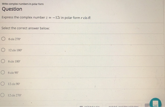 Solved Write complex numbers in polar form Question Express | Chegg.com