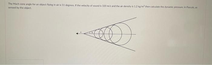 Solved The Mach cone angle for an object flying in air is 51 | Chegg.com