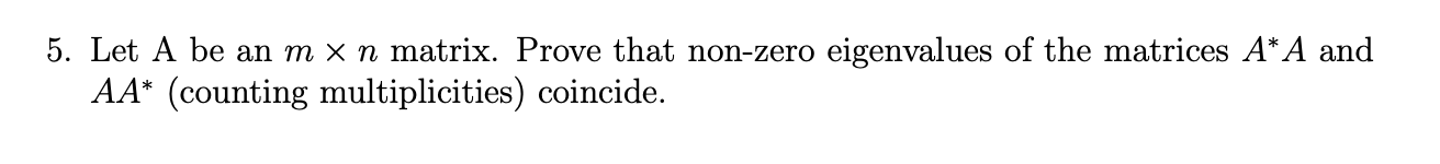Solved Let A be an m×n ﻿matrix. Prove that non-zero | Chegg.com