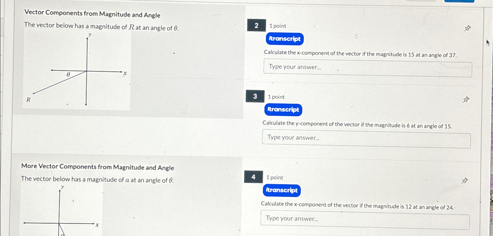 Solved Vector Components from Magnitude and AngleThe vector | Chegg.com