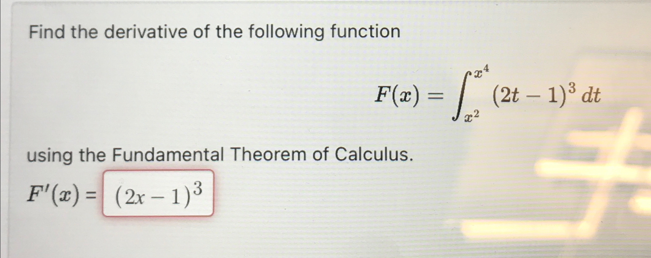 Solved Find the derivative of the following | Chegg.com