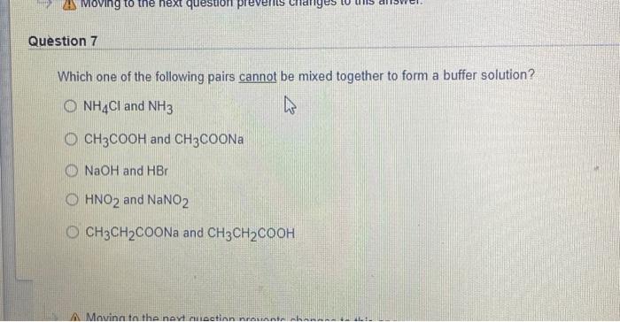 Which one of the following pairs cannot be mixed | Chegg.com