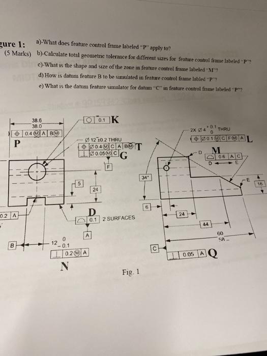 Solved gure 1: a)-What does feature control frame labeled | Chegg.com