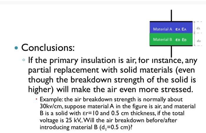 Solved If the primary insulation is air, for instance, any | Chegg.com