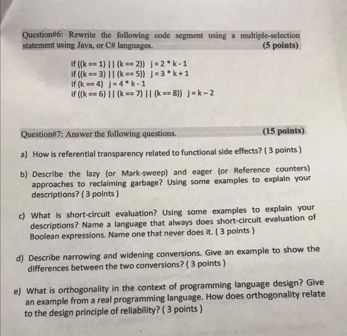 Solved Question\#1: Answer question either with True or | Chegg.com