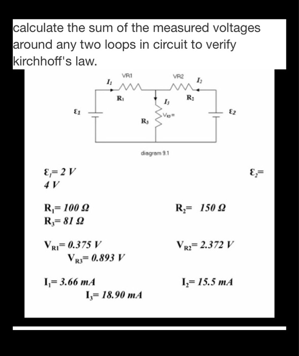 Solved calculate the sum of the measured voltages around any | Chegg.com