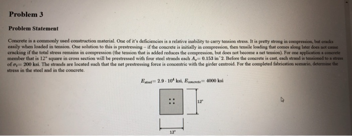 Solved Problem 3 Problem Statement Concrete is a commonly | Chegg.com