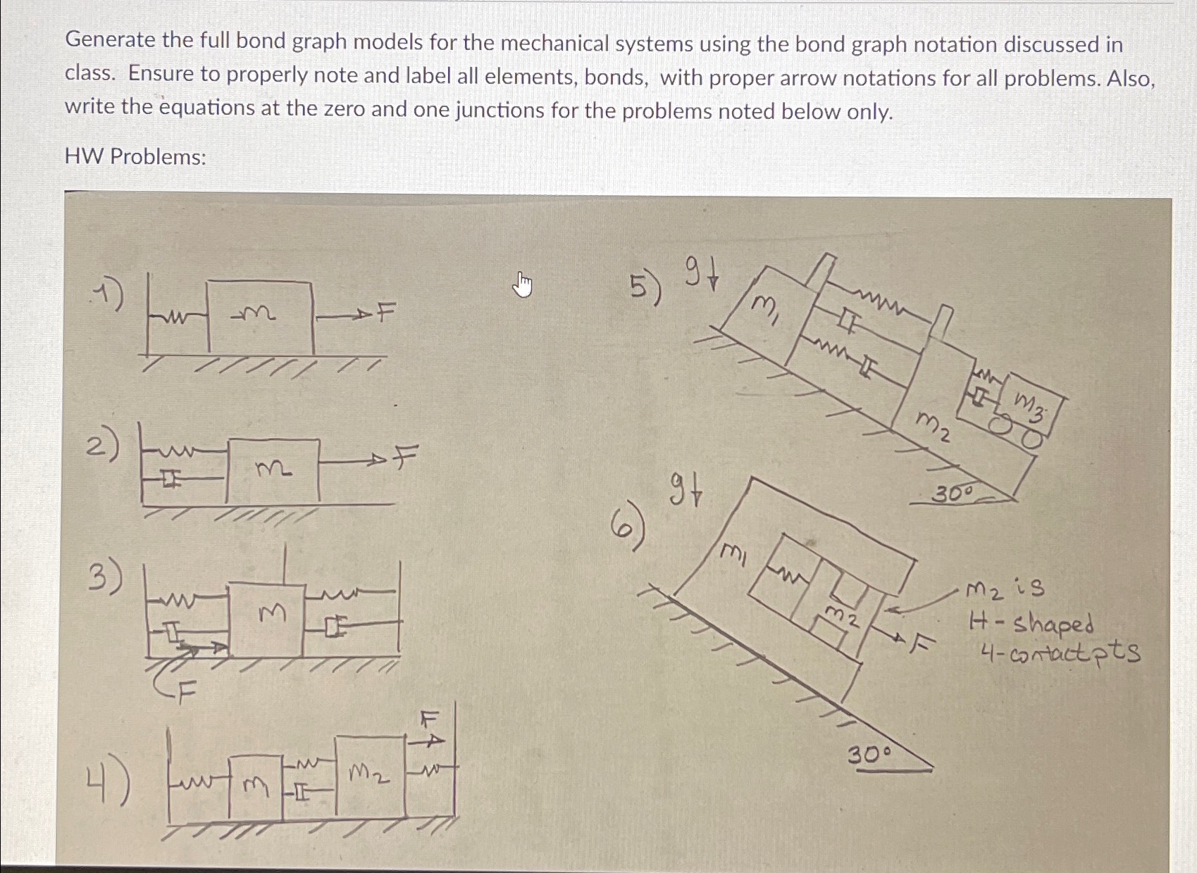Solved Generate the full bond graph models for the | Chegg.com
