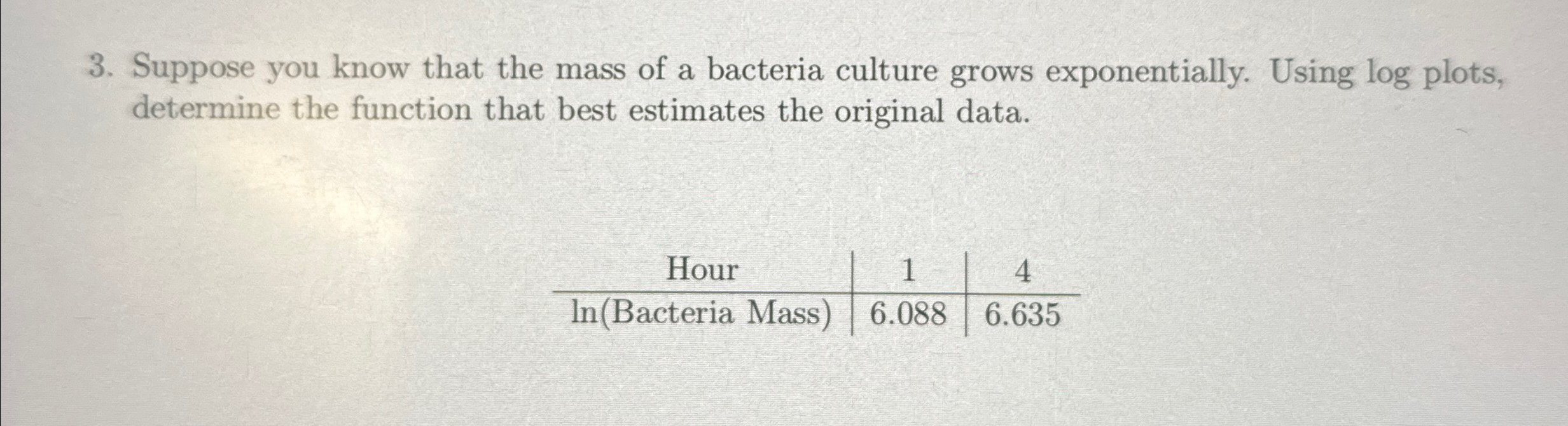 Solved Suppose you know that the mass of a bacteria culture | Chegg.com