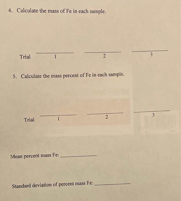 Solved Mass of Sample 1: _.310g Mass of Sample 2: _-2994 | Chegg.com