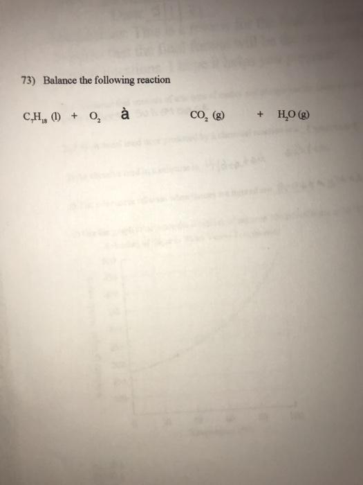 Solved 73) Balance the following reaction + сня (1) 0 à CO, | Chegg.com