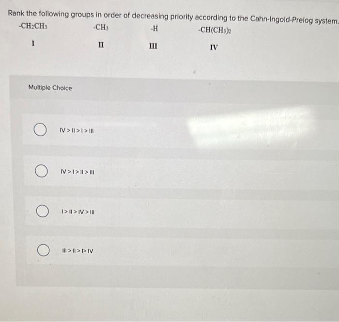 Solved Rank the following groups in order of decreasing | Chegg.com