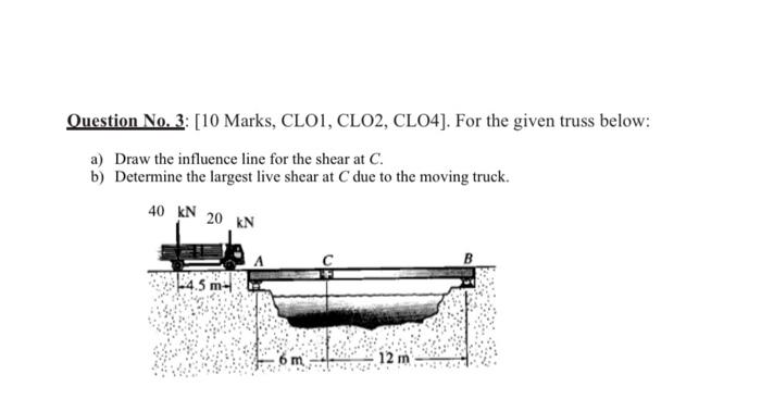 Solved Question No. 3: [10 Marks, CLOI, CLO2, CLO4). For the | Chegg.com