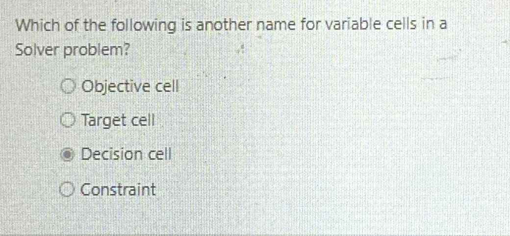 Solved Which of the following is another name for variable | Chegg.com