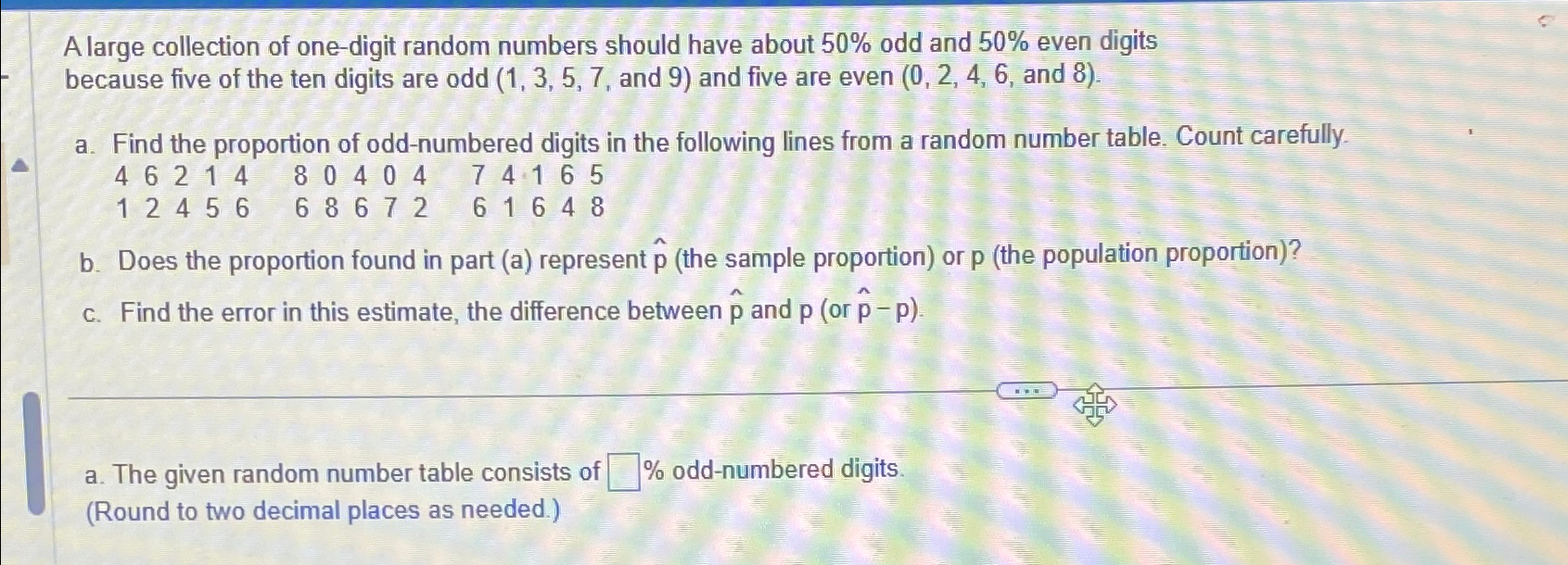 Solved A large collection of one-digit random numbers should | Chegg.com