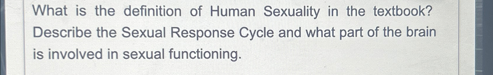 Solved What is the definition of Human Sexuality in the | Chegg.com
