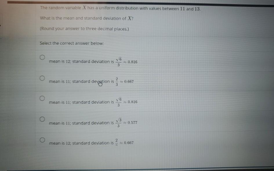 Solved The random variable X has a uniform distribution with | Chegg.com