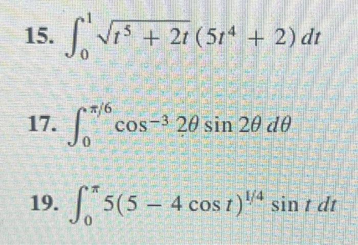 Solved Can you solve 15,17 and 19 using U substitution? | Chegg.com