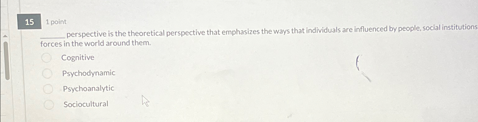 Solved 151 ﻿point perspective is the theoretical perspective | Chegg.com