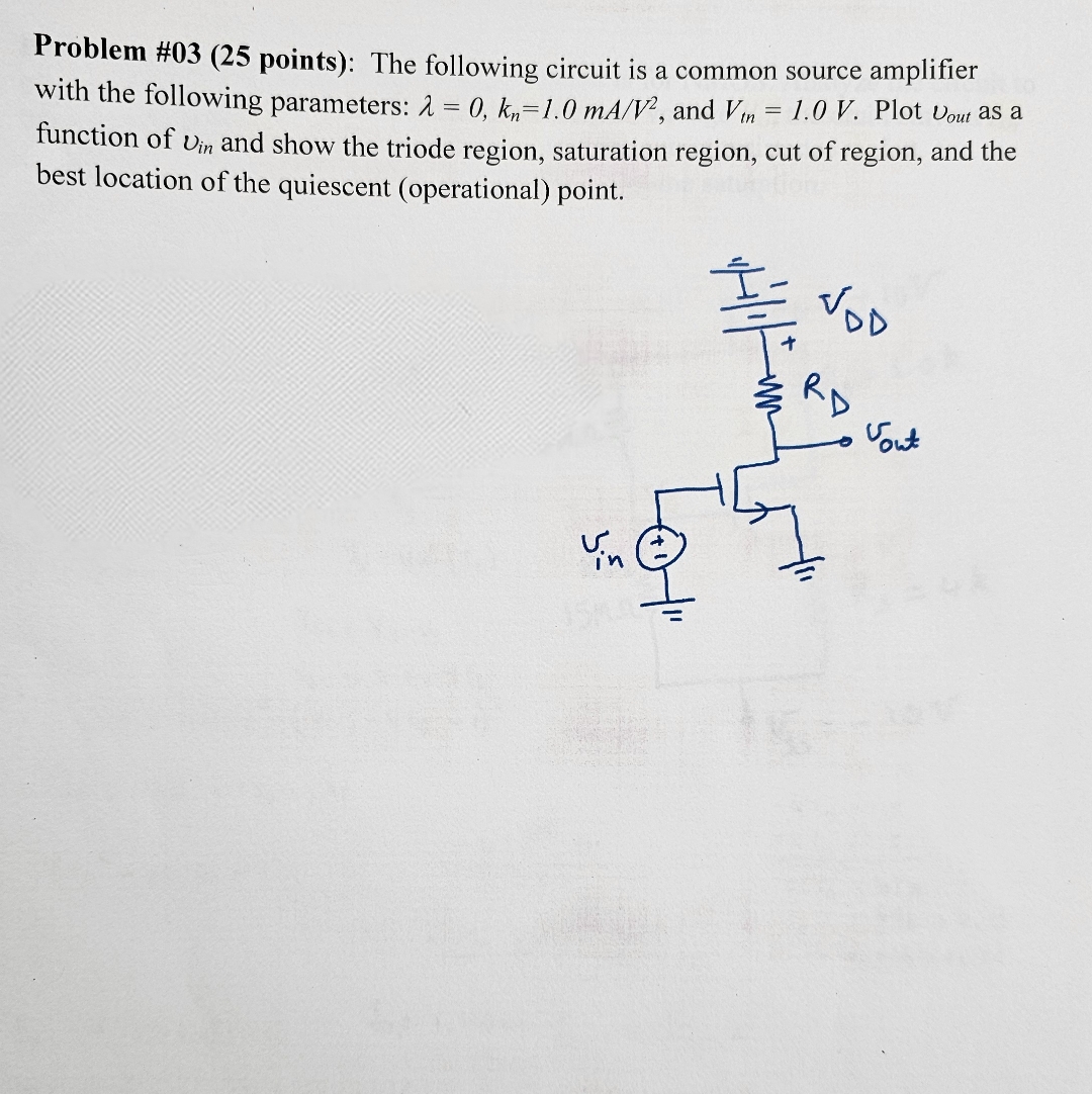 Solved Problem #03 (25 ﻿points): The following circuit is a | Chegg.com