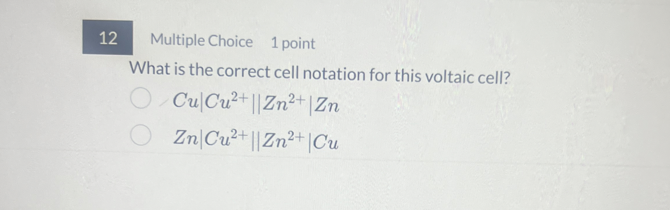Solved 12 ﻿Multiple Choice 1 ﻿pointWhat is the correct cell | Chegg.com